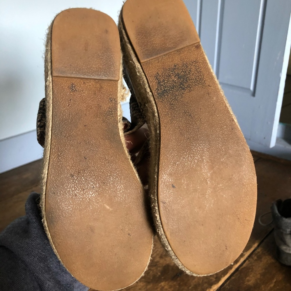 Rope-Sole Snakeskin Platform Sandals - Gem